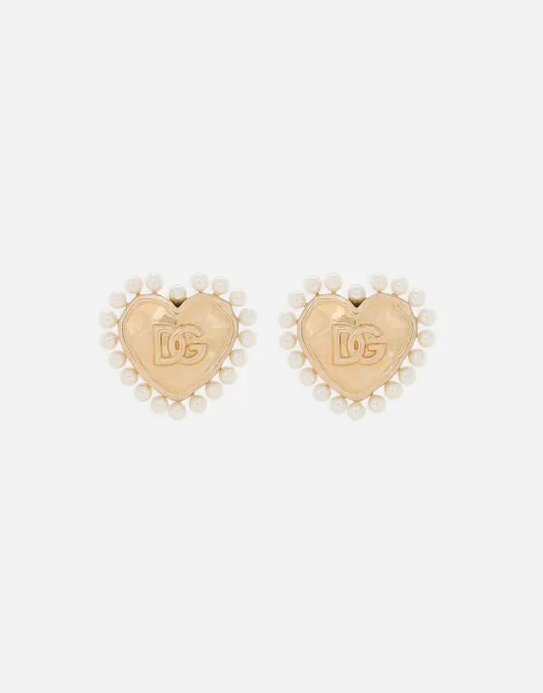 Dolce & Gabbana Heart Shaped Clip-on Earrings - Gold