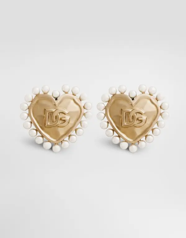 Dolce & Gabbana Heart Shaped Clip-on Earrings - Gold
