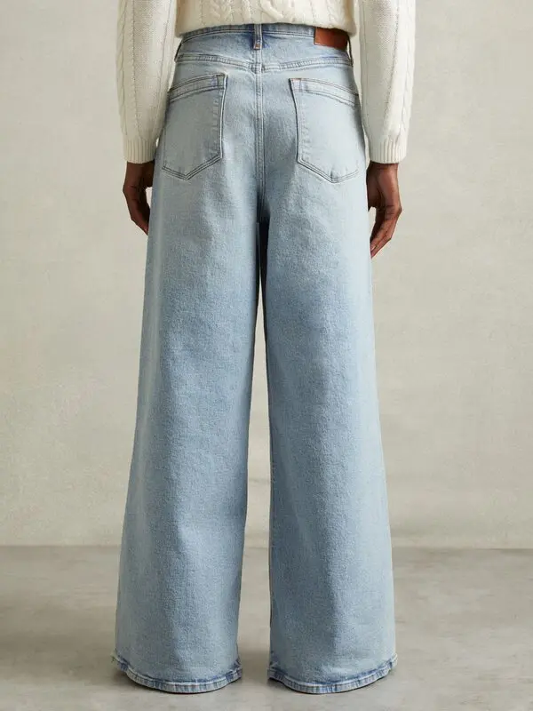 REISS Crete Wide-leg Jeans - Light Blue
