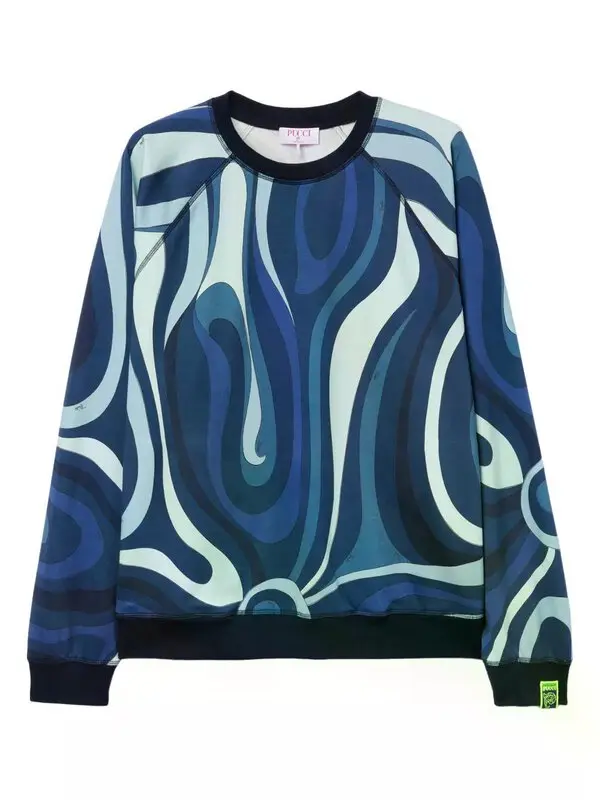 Emilio Pucci Marmo-print Fleece Sweatshirt - Blue