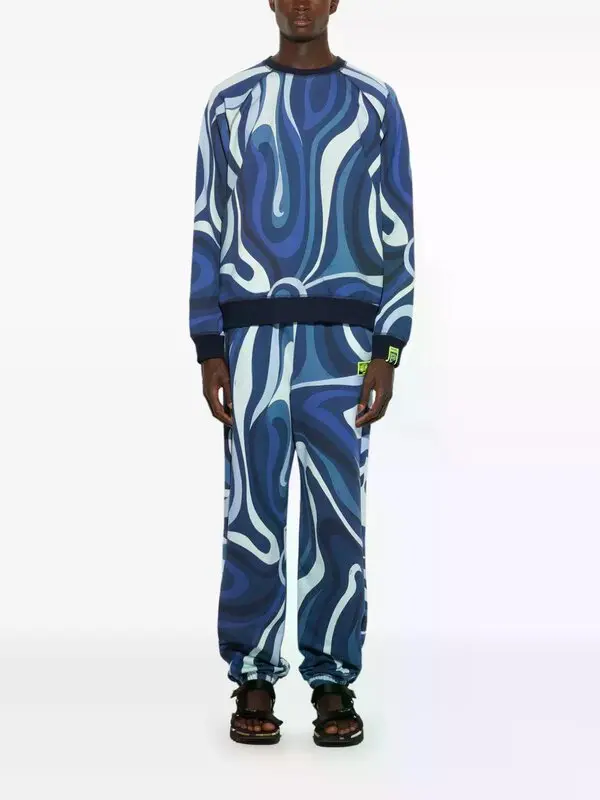 Emilio Pucci Marmo-print Fleece Sweatshirt - Blue