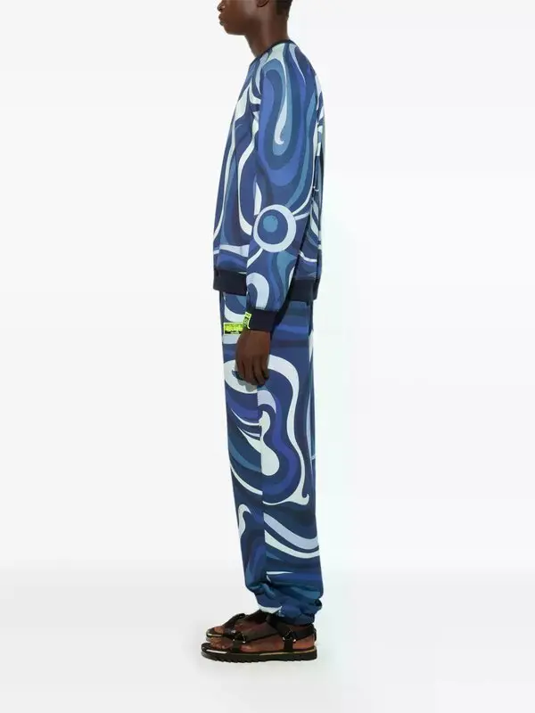 Emilio Pucci Marmo-print Fleece Sweatshirt - Blue