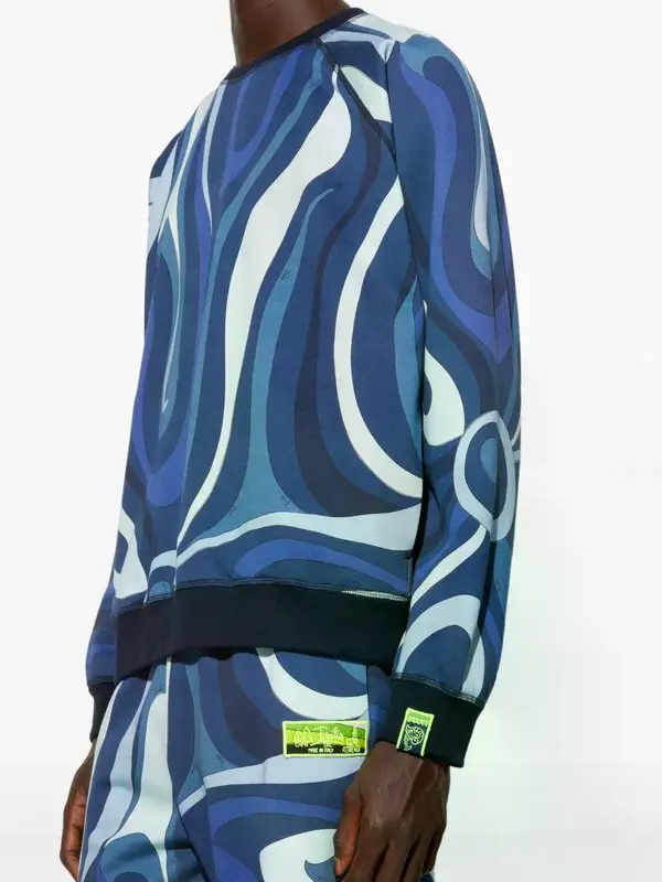 Emilio Pucci Marmo-print Fleece Sweatshirt - Blue