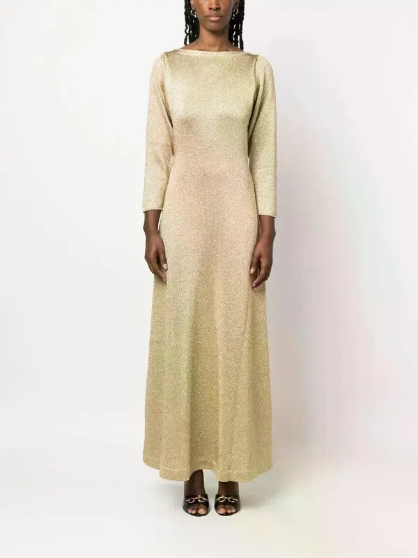 green emerald velvet dress Vintage Gucci Tom Ford A/W 2000 Runway Gold Dionysus Plunge Dress – Recess main image 0