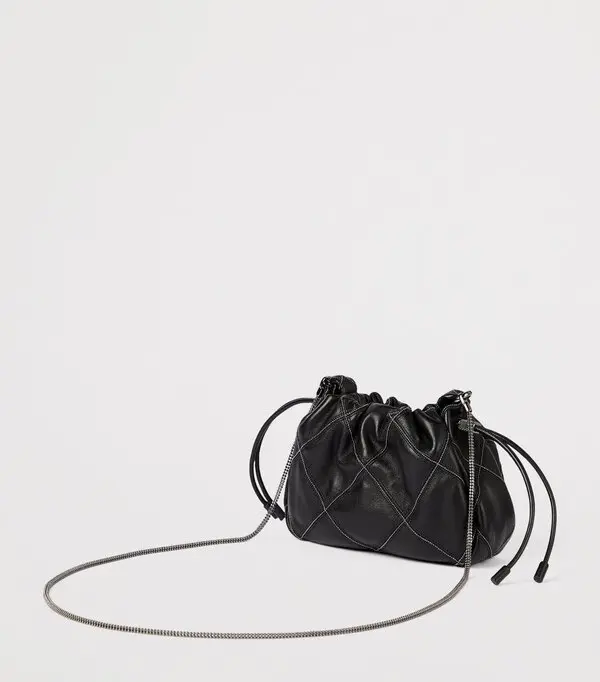 Brunello Cucinelli Mellow Leather Bucket Bag