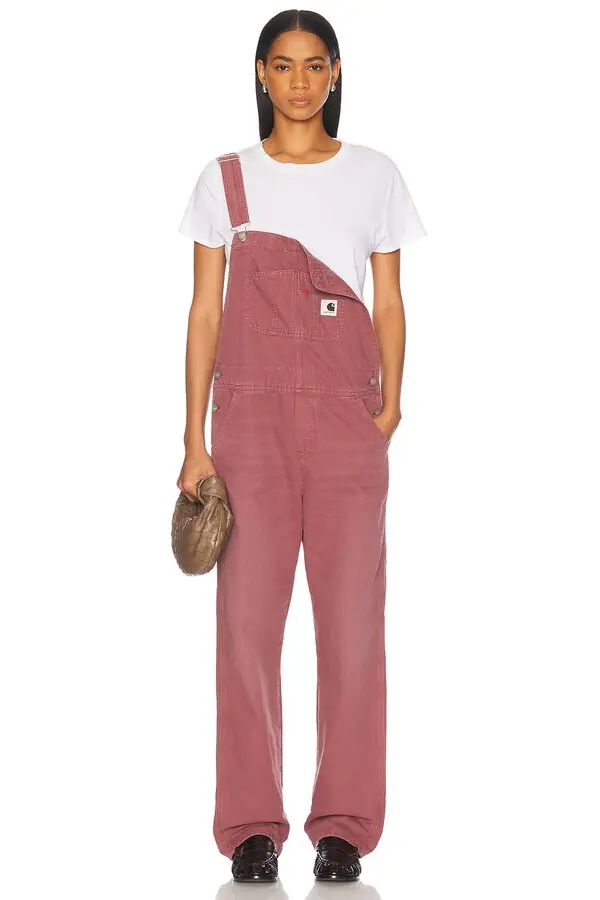 Carhartt Work In Progress Bib Overall In Pink - Dusky Pink