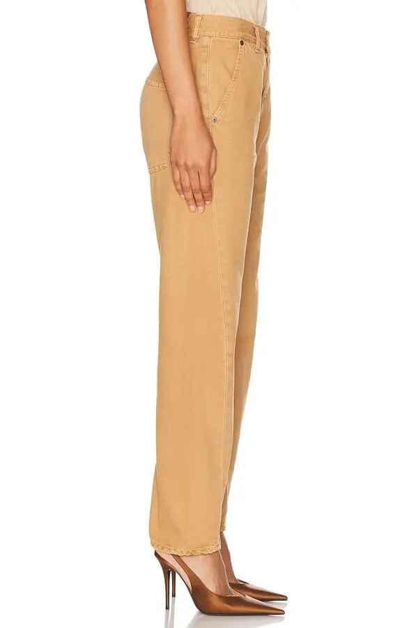 Victoria Beckham Twisted Low-rise Straight Leg Jeans - Beige
