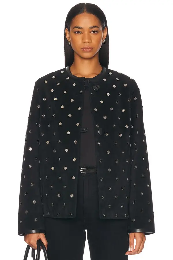 BODE Clover Charm Suede Jacket