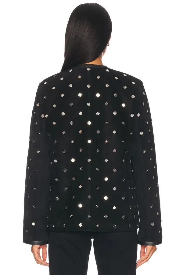 BODE Clover Charm Suede Jacket