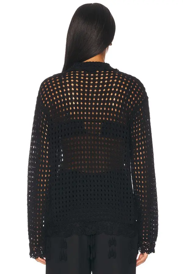 BODE Blossom Crochet Shirt