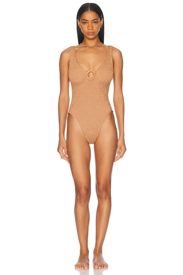 Hunza G Celine One Piece Swimsuit - Metallic Cocoa