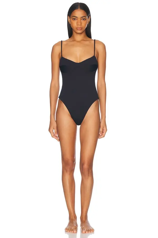 HAIGHT. Ribbed Monica Swimsuit - Black