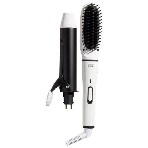 BONDIBOOST Mini Interchangeable 2-in-1 Hair Straightener Brush And Curling Iron Null - One-color