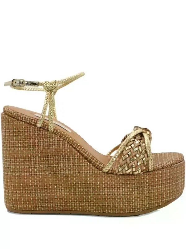 Casadei Woven Wedge Sandals - Gold