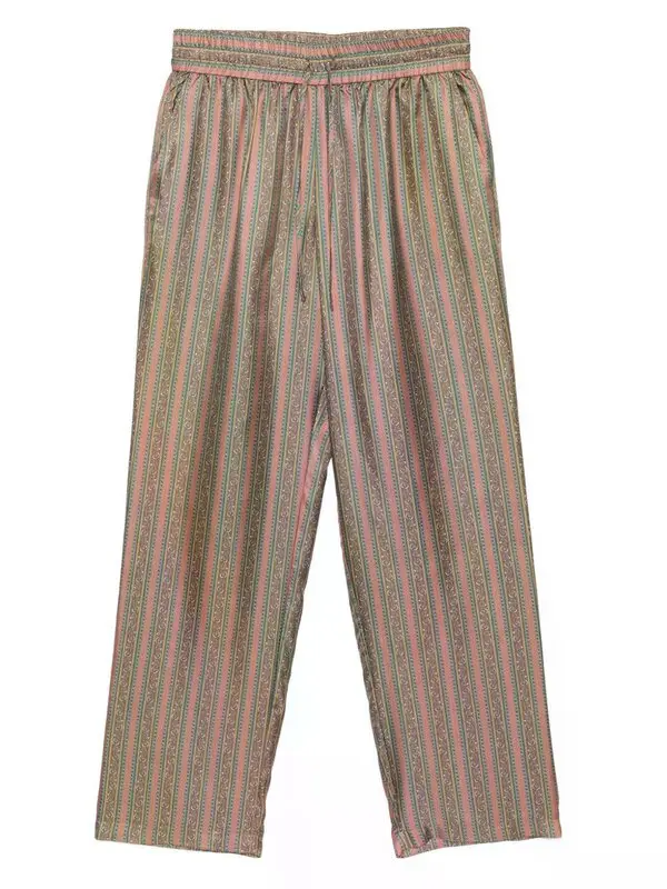 Drole De Monsieur Rayure Fleuries Trousers - Pink