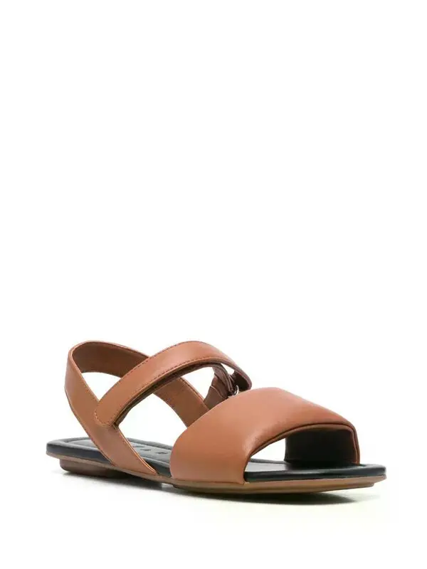 Hogan Leather Flat Sandals - Brown