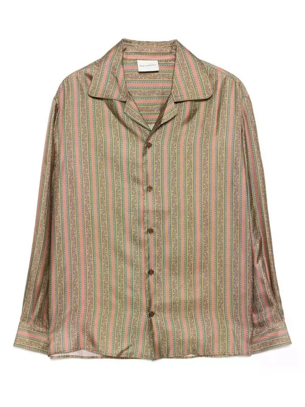 Drole De Monsieur La Chemise Rayure Fleuries Shirt - Pink