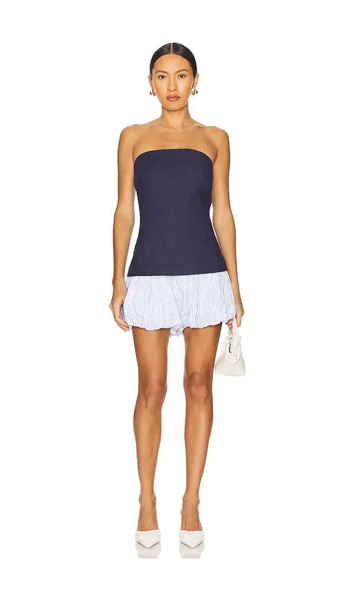 Line & Dot Eline Bubble Romper - Navy