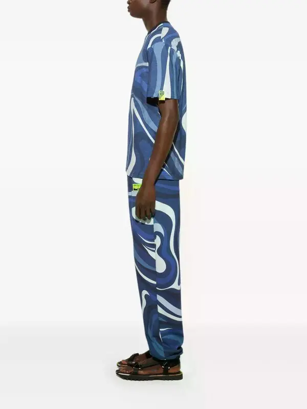 Emilio Pucci Marmo-print T-shirt - Blue