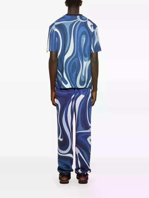 Emilio Pucci Marmo-print T-shirt - Blue