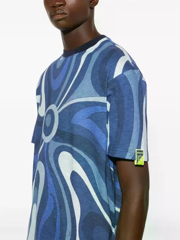 Emilio Pucci Marmo-print T-shirt - Blue
