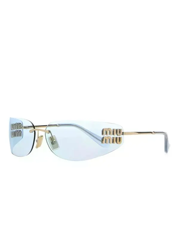 Miu Miu Logo-appliqué Sunglasses - Gold