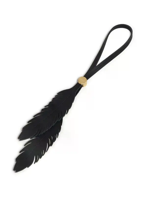 Marni Feather Leather Charm - Black