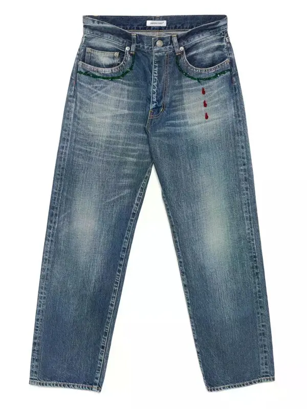 UNDERCOVERISM Bead-embellished Straight Leg Jeans