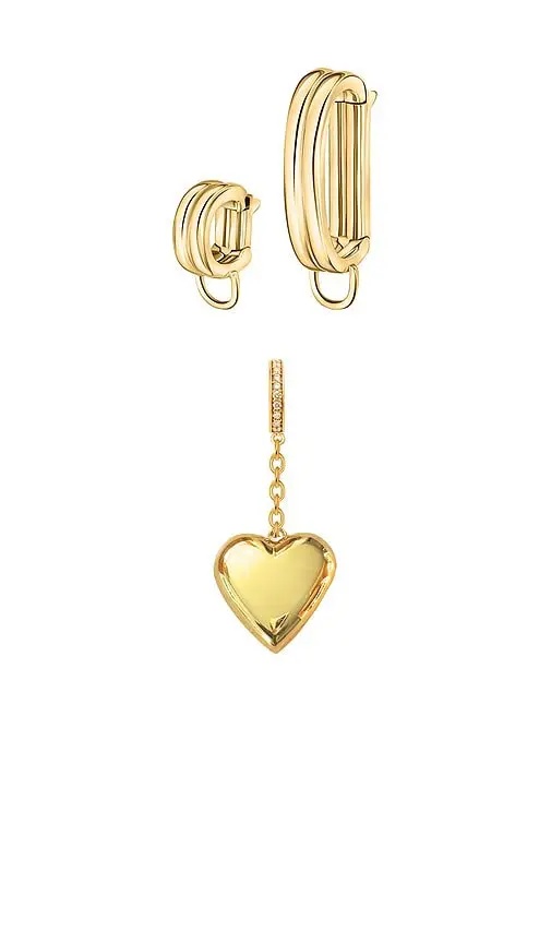 DORNE Puffy Heart Charm Starter Set - Gold