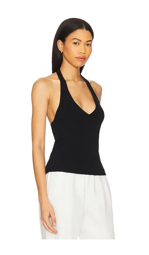 EAVES Alder Knit Halter Top - Black