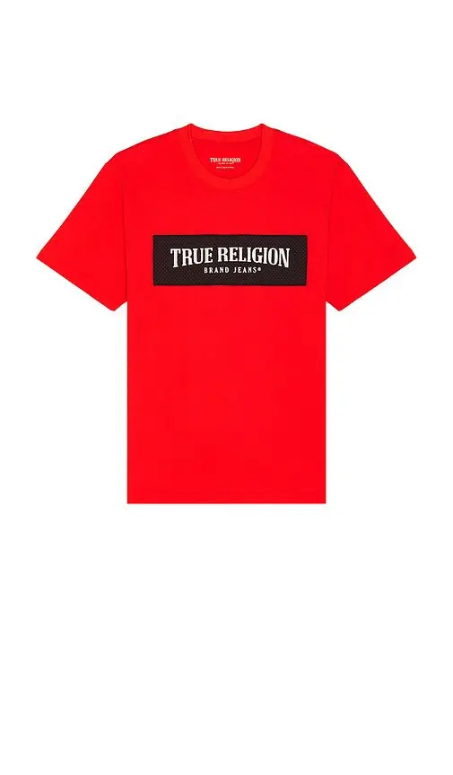 True Religion Mesh Box Logo Tee In Red