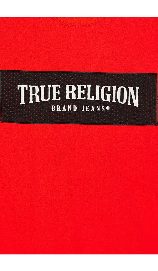 True Religion Mesh Box Logo Tee In Red