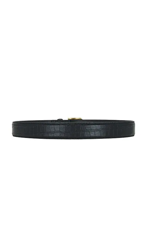 LAMARQUE Croc Embossed Leather Belt