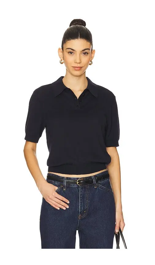 EAVES Emileigh Cropped Knit Polo