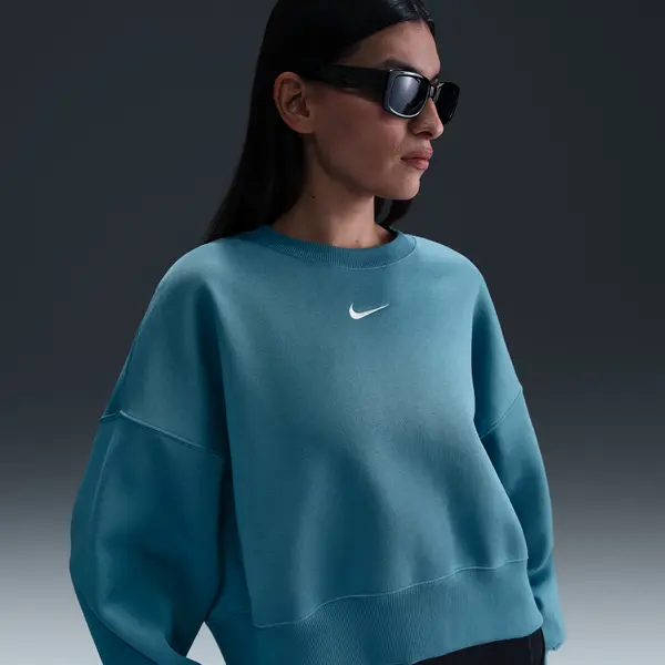 Nike Sportswear Phoenix Fleece Over-oversized Crew-neck Sweatshirt - Blue