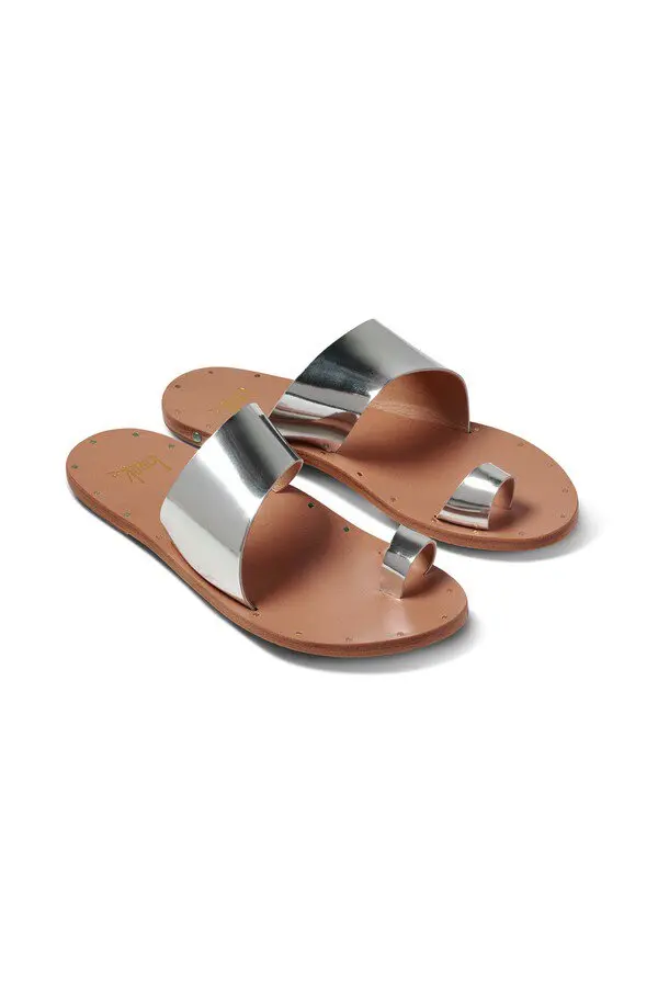 Beek Finch Leather Toe-ring Sandals By - Silver