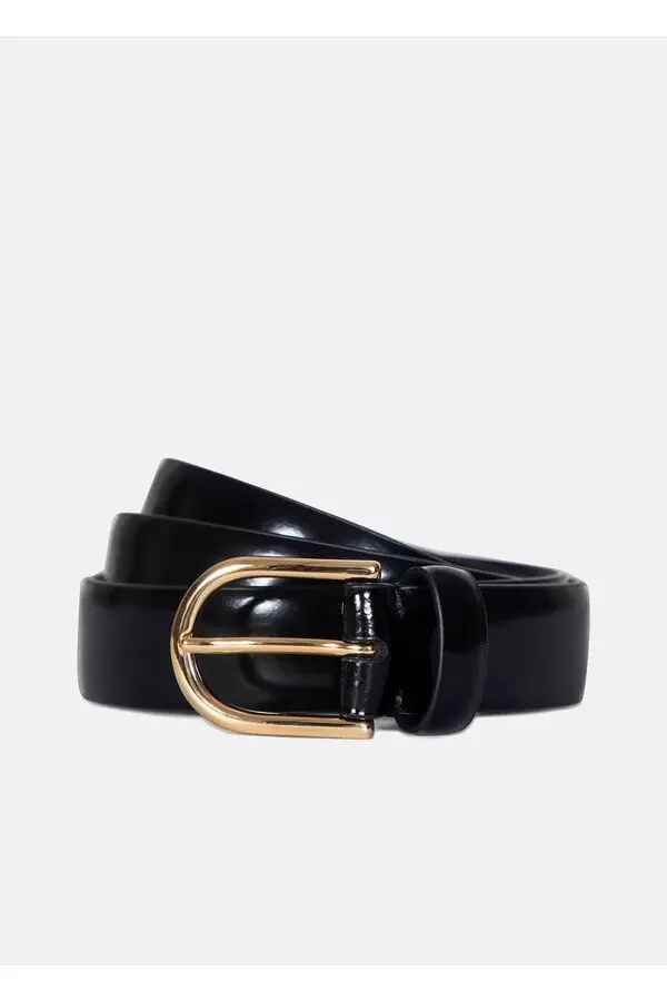 Vince 25mm Spazzolato Leather Belt - Black