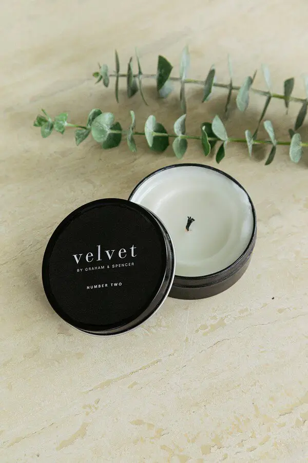 Velvet By Graham & Spencer Number Two Travel Candle By - Black