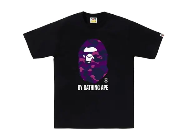 A BATHING APE Camo Bathing Ape Tee Shirt - Black/purple
