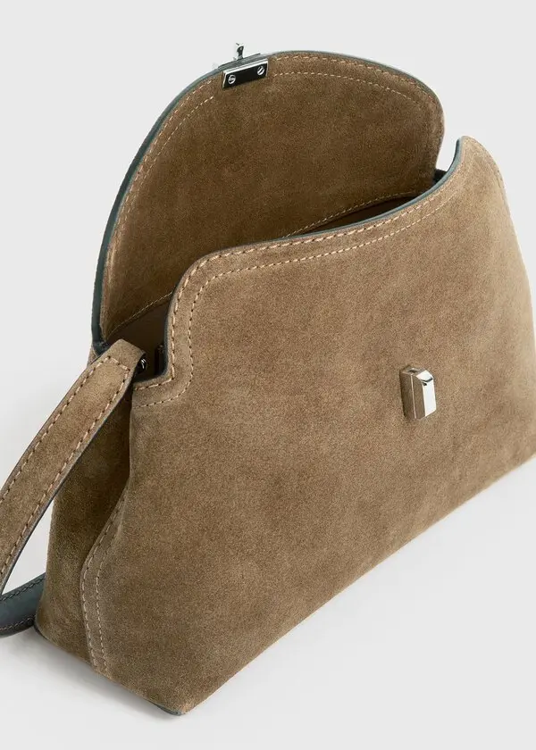 TOTEME T-lock Suede Clutch - Brown