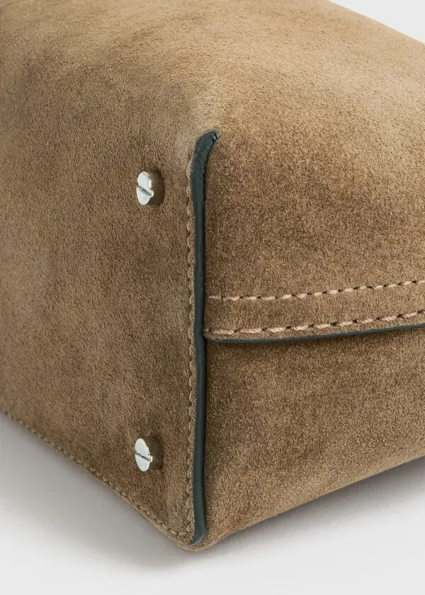 TOTEME T-lock Suede Clutch - Brown