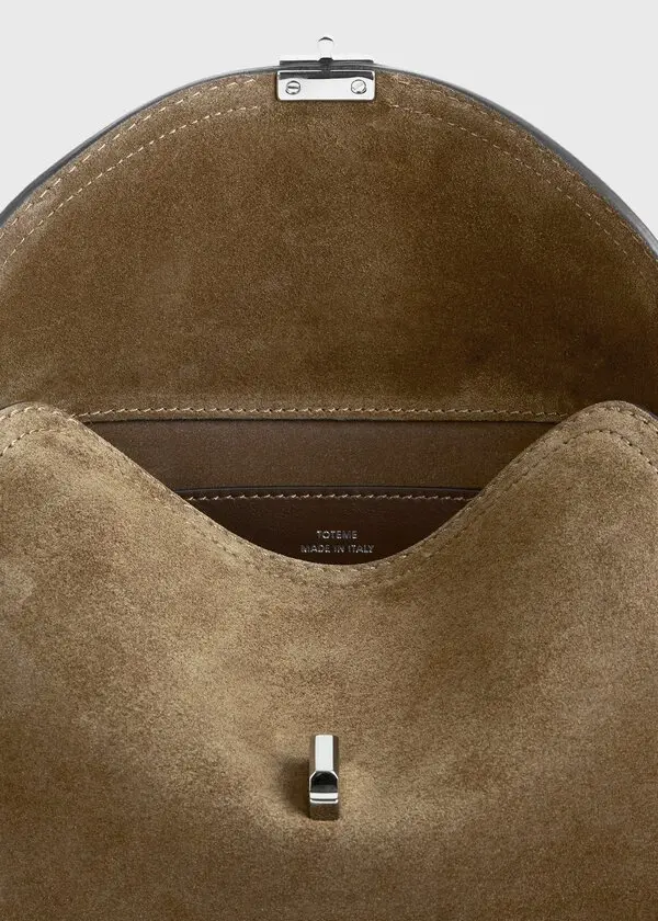TOTEME T-lock Suede Clutch - Brown