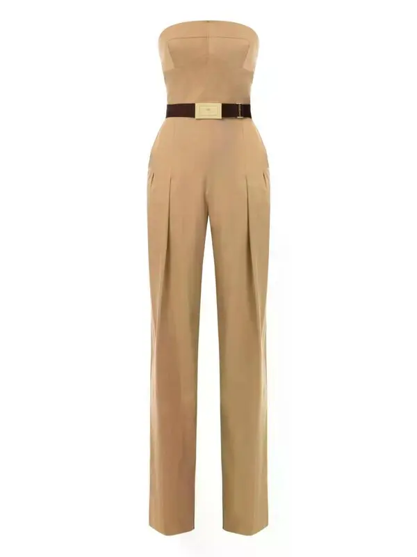 Elisabetta Franchi Belted Jumpsuit - Neutrals