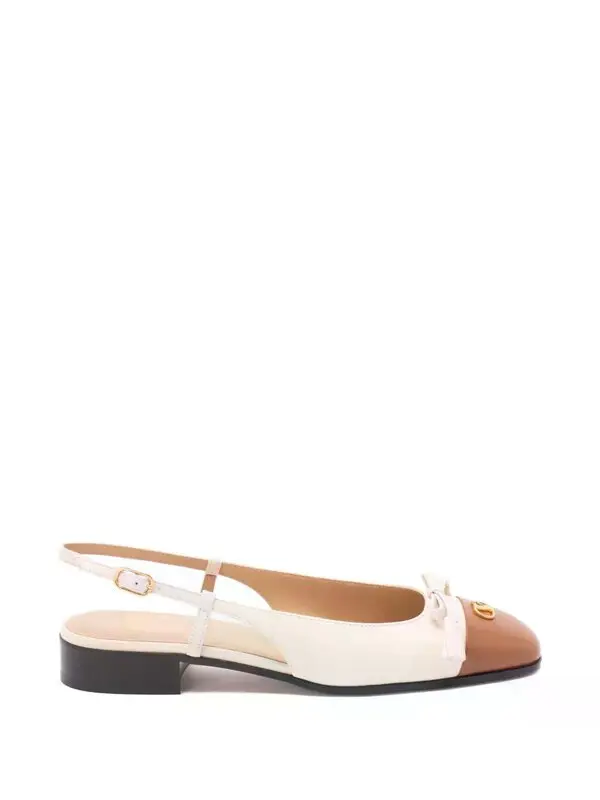 Valentino Garavani Valet Du Roi Slingback Flat Pumps - Neutrals