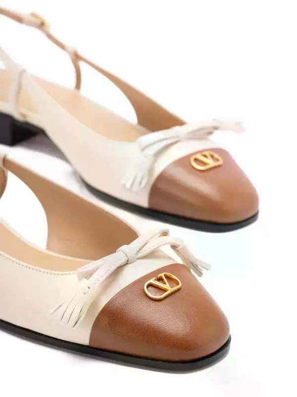 Valentino Garavani Valet Du Roi Slingback Flat Pumps - Neutrals
