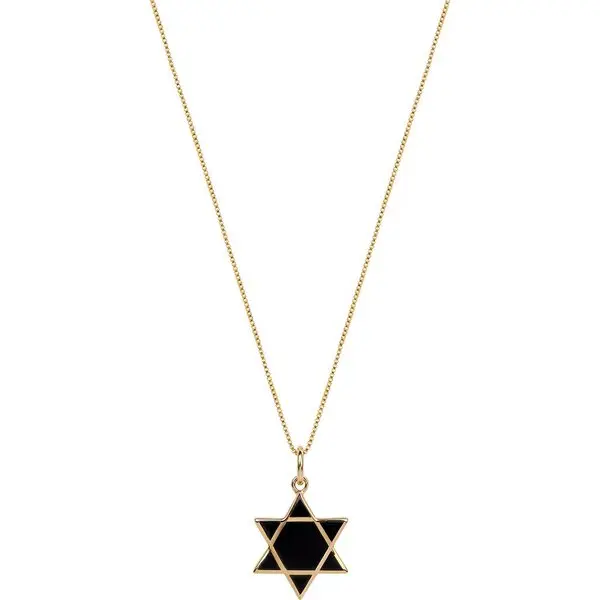 KARMA AND LUCK Black Onyx Star Of David Necklace - Gold/black