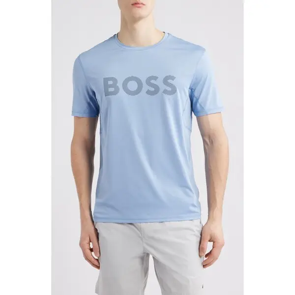 BOSS Tee Active Slim Fit Performance Logo Graphic T-shirt - Open Blue