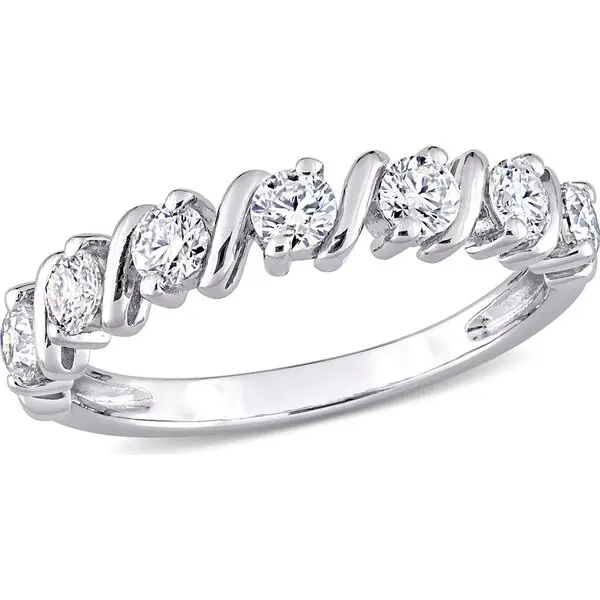 JULIANNA B. Moissanite Swirl Band - Sterling Silver
