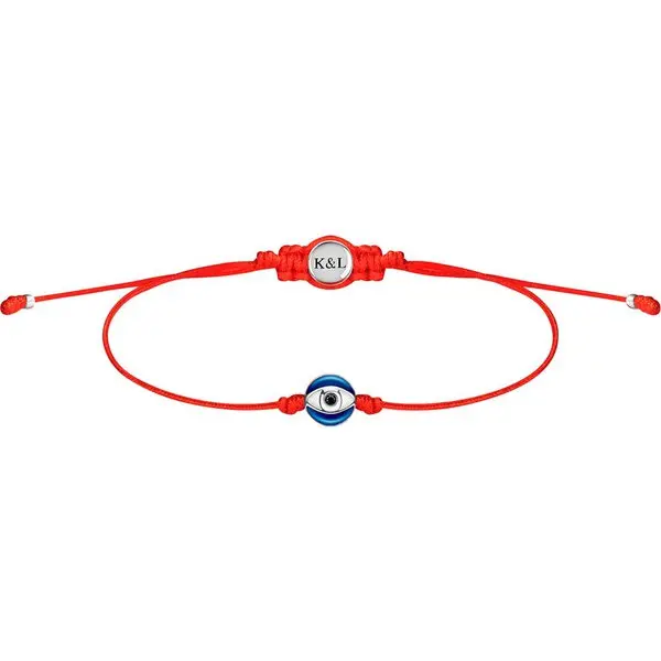 KARMA AND LUCK Evil Eye String Adjustable Bracelet - Red