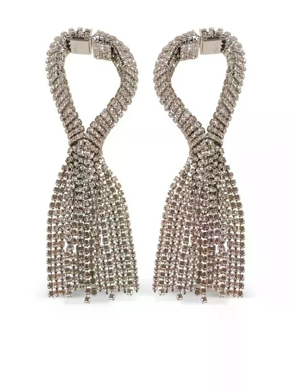 Rabanne Crystal-embellished Drop Earrings - Silver